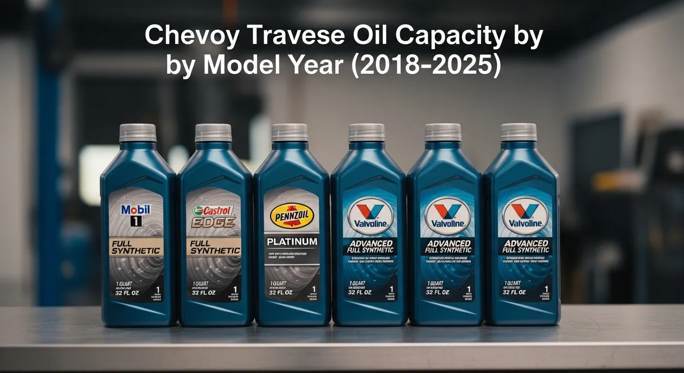 Chevy Traverse Oil Type, Capacity & Oil Change Guide